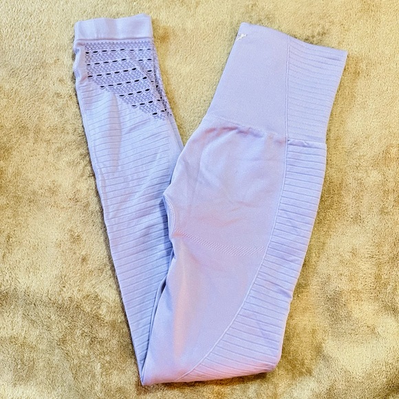 Gymshark | Pants & Jumpsuits | Gymshark Purple Mesh High Waisted ...